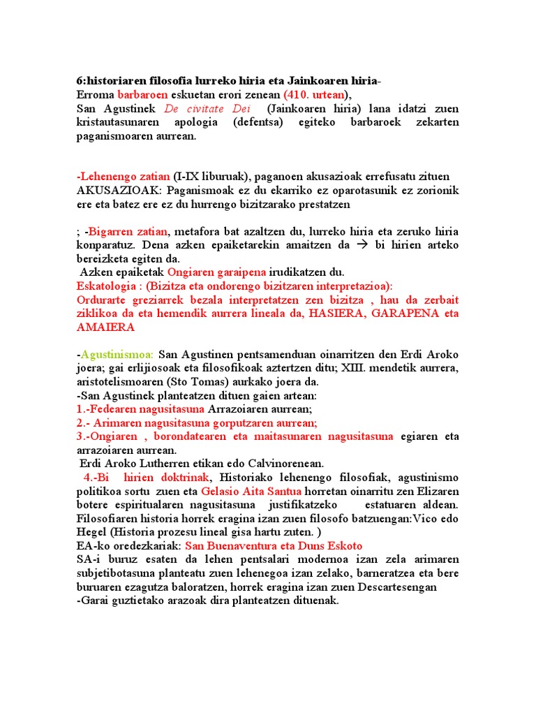 6:historiaren Filosofia Lurreko Hiria Eta Jainkoaren Hiria-: de ...