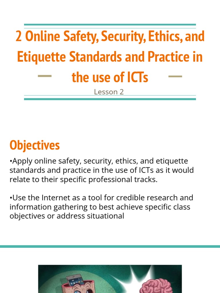 Online Safety, Security, Ethics, and Etiquette Standards and Practice ...