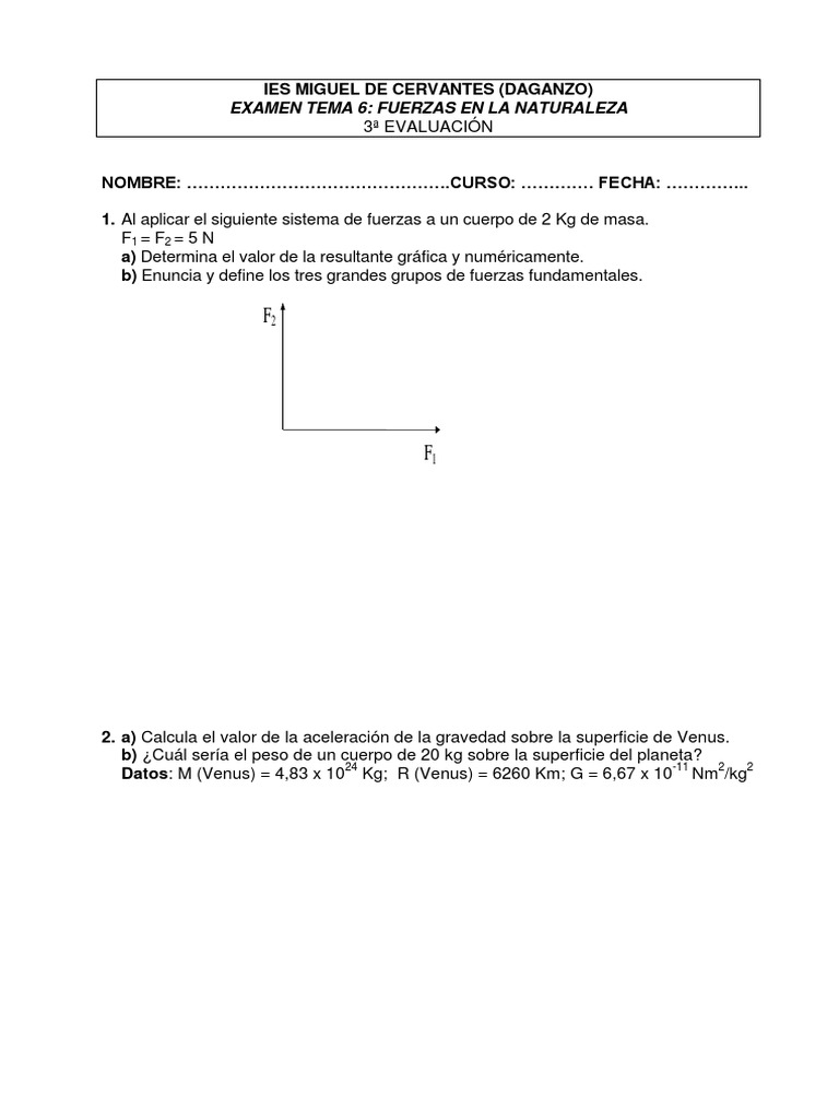 Examen Fuerzas | PDF