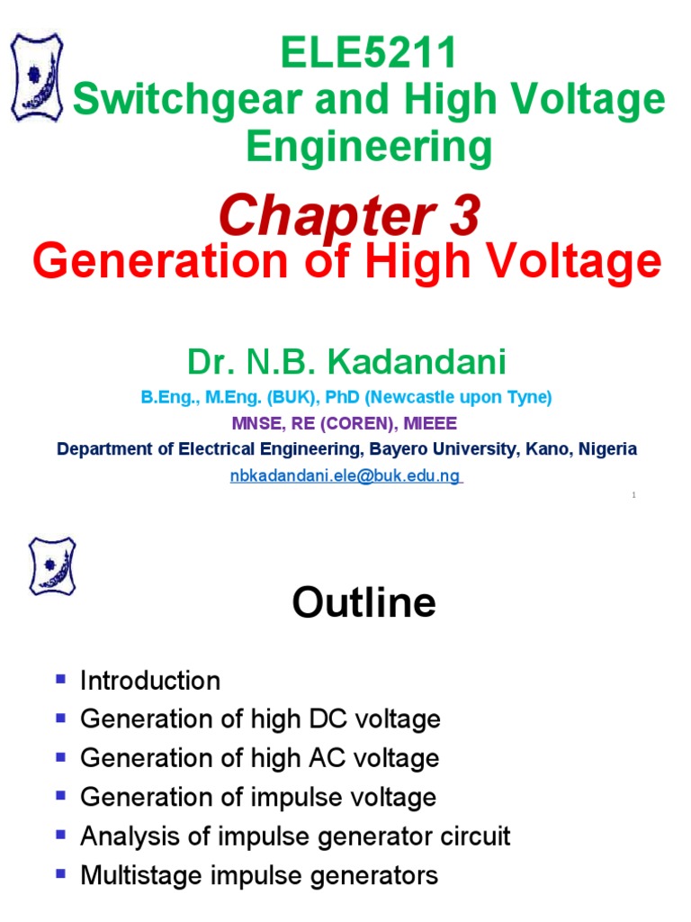 Chapter 3 GENERATION OF HIGH VOLTAGE | PDF | Rectifier | Capacitor