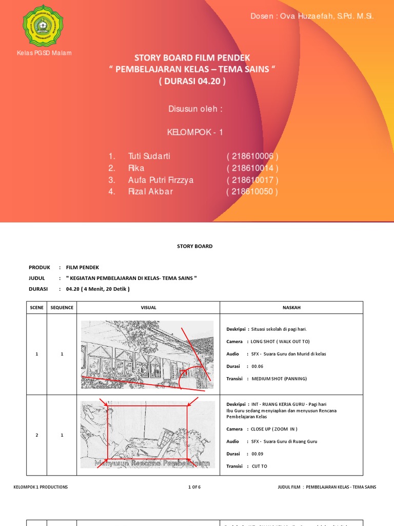 Storyboard Kelompok 1 Tema SAINS | PDF