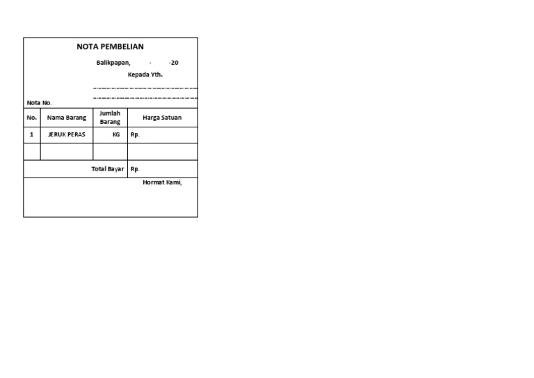 Nota Pembelian | PDF