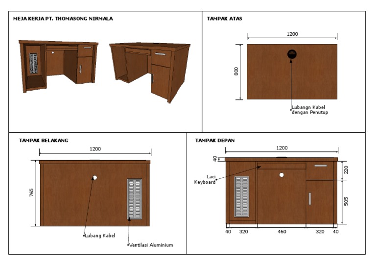 Layout Meja Kerja Thomasong | PDF
