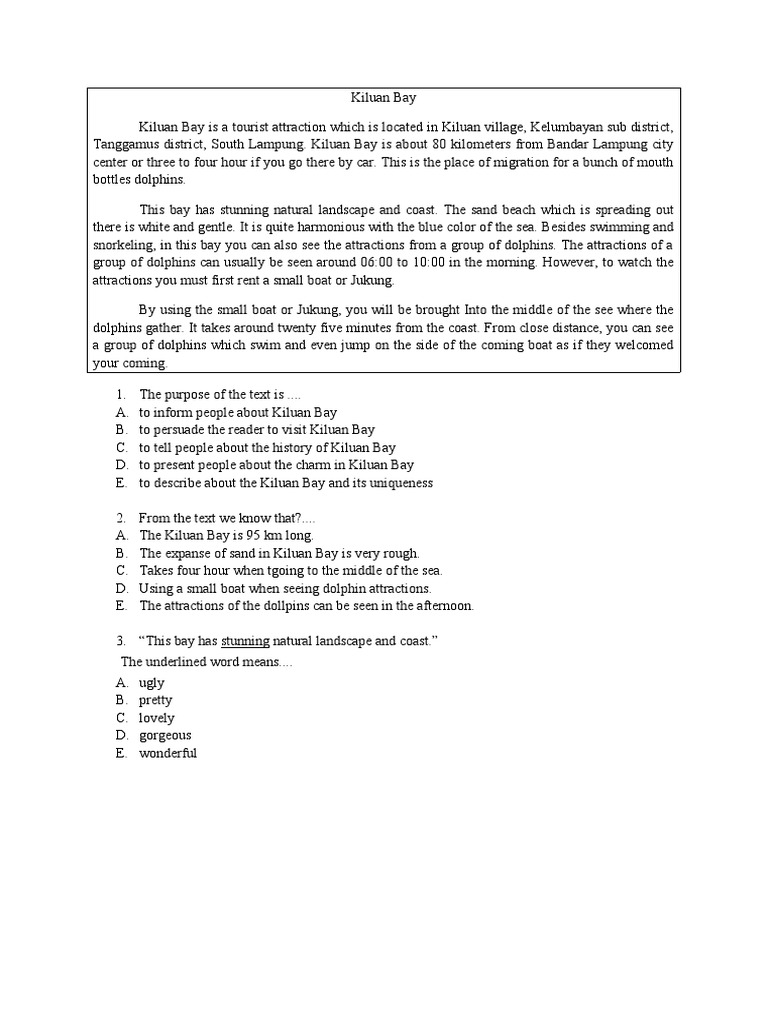 Kiluan Bay: Dolphin Watching & Attractions | PDF | Social Science