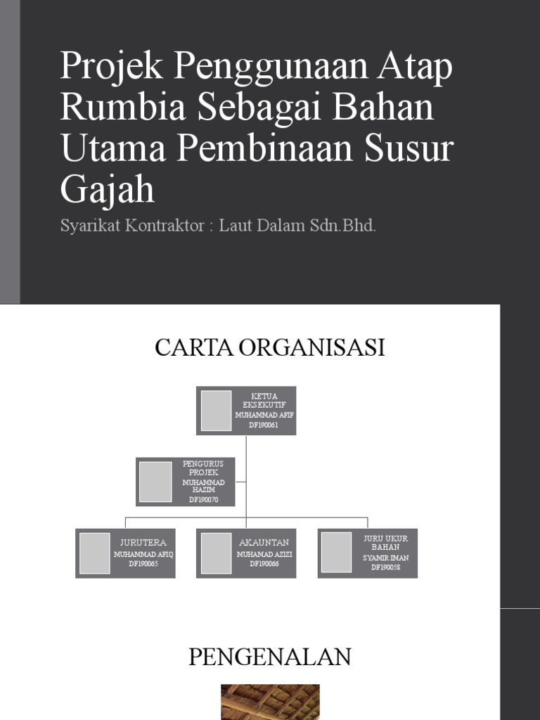 Projek Penggunaan Atap Rumbia Sebagai Bahan Utama Pembinaan | PDF