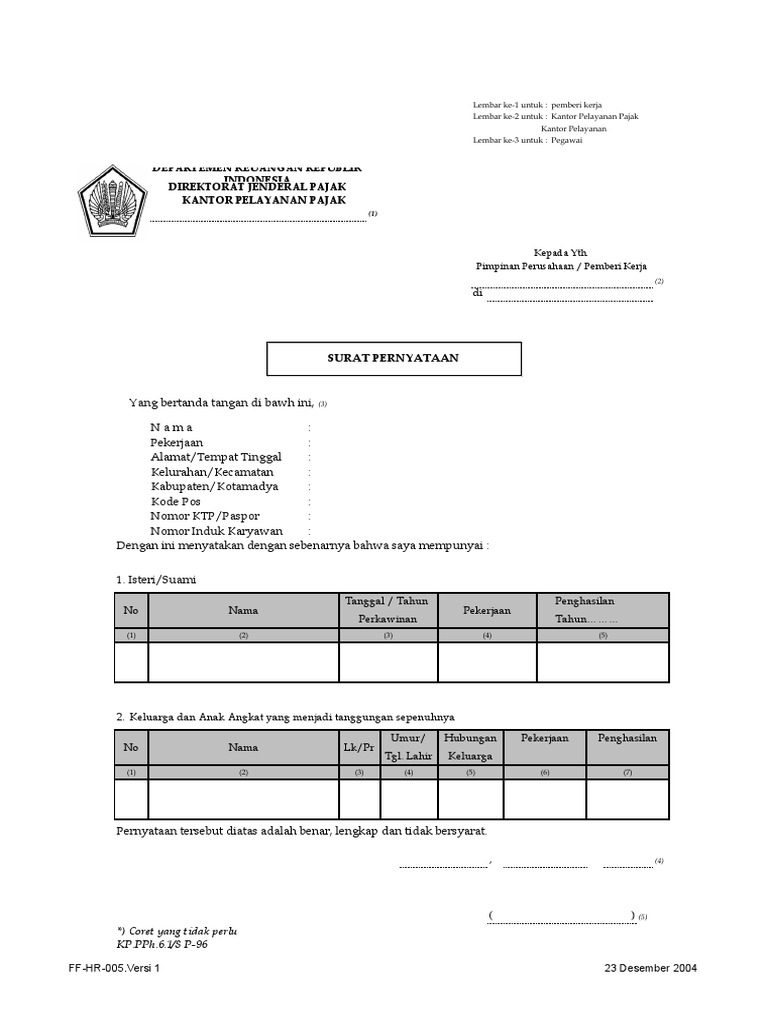 05 Surat Pernyataan Tanggungan 2023 | PDF