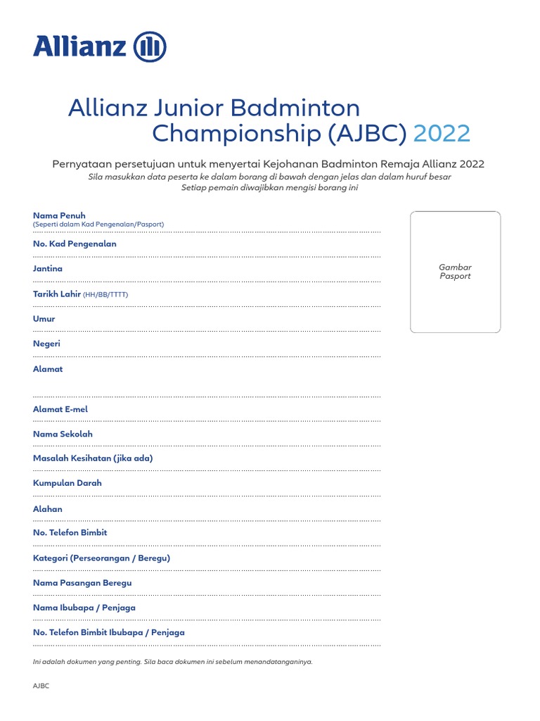 AJBC 2022 - Consent and Registration Form | PDF