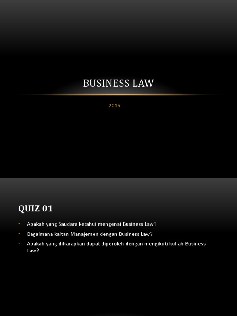 Introduction To Business Law - 2016 | PDF