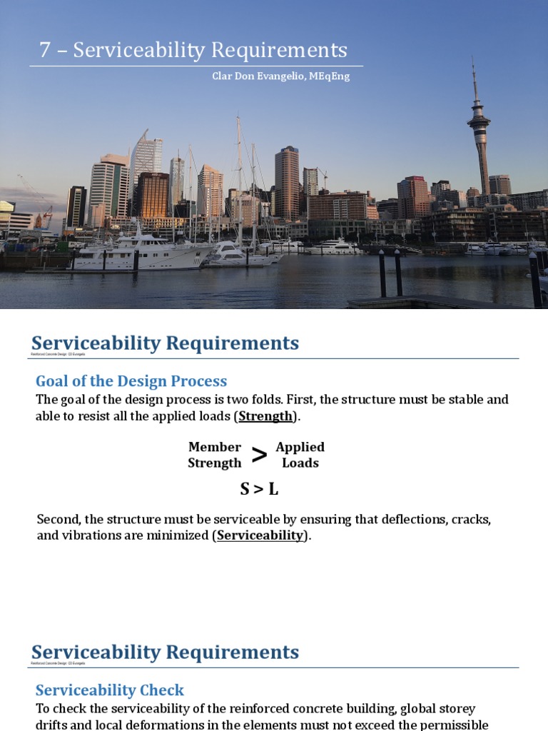 7 - Serviceability Requirements: Clar Don Evangelio, Meqeng | PDF ...