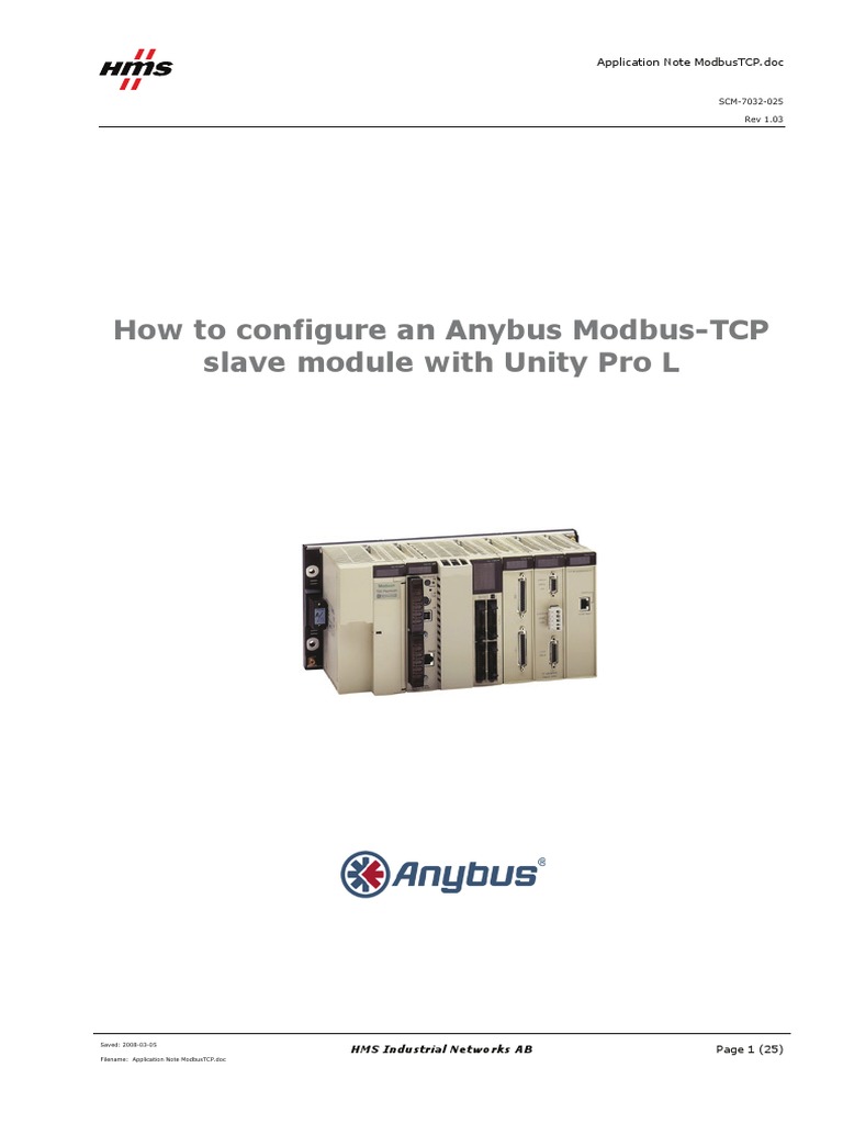 How To Configure An Anybus Modbus-TCP Slave Module With Unity Pro L | PDF