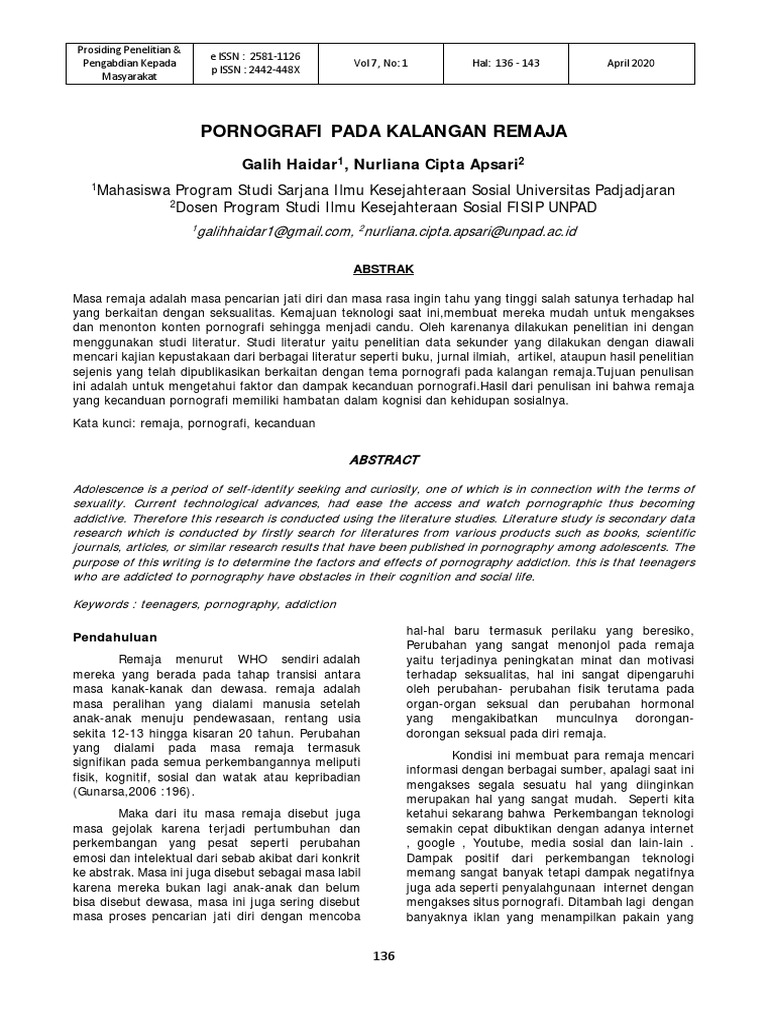 Kecanduan Pornografi Remaja | PDF