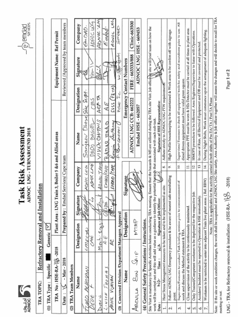 LNG-168-TRA - Refractory Repair & Installation | PDF