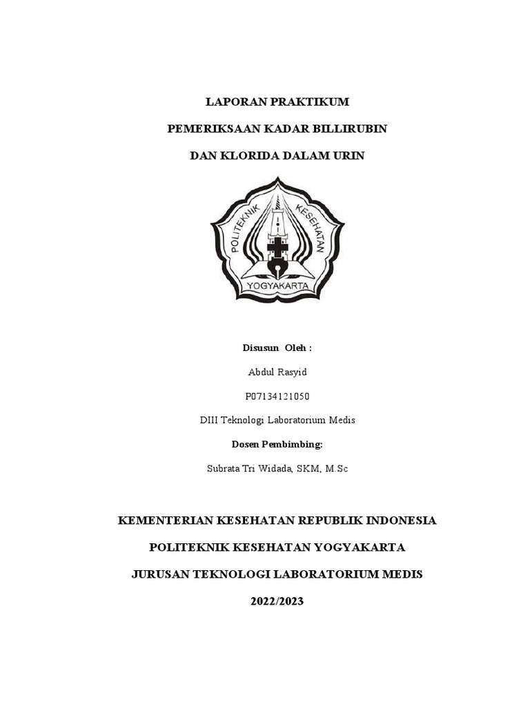 Laprak Pemeriksaan Bilirubin Dan Klorida Dalam Urin | PDF | Sains & Matematika