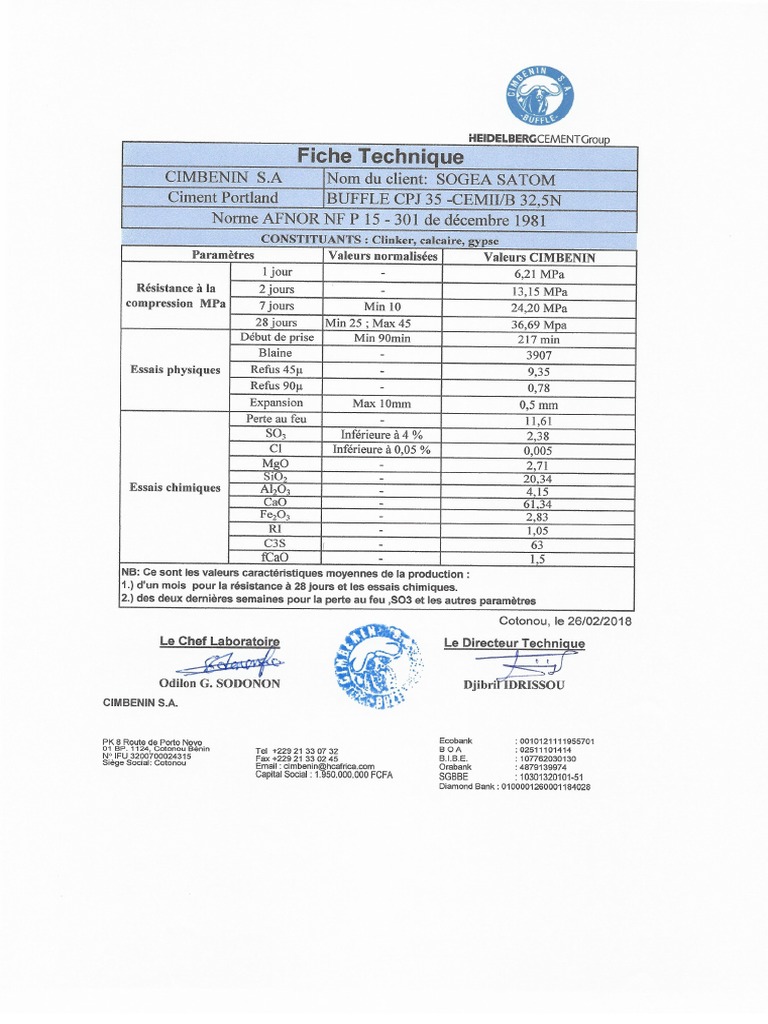 FT Cimentier Cimbenin | PDF