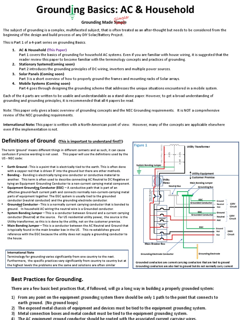 Grounding Basics 1 - AC Grounding | PDF | Mains Electricity | Electrical Conductor