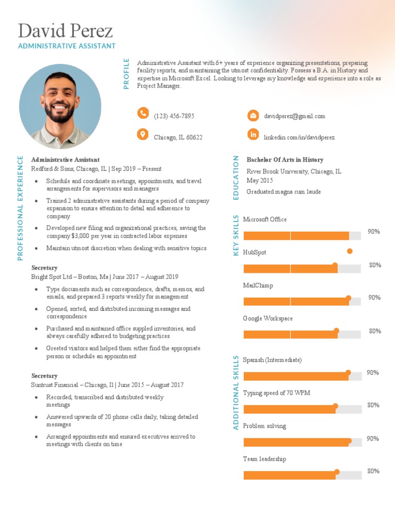 Tech Colorful Resume Template Aqua Orange | Download Free PDF | Résumé ...
