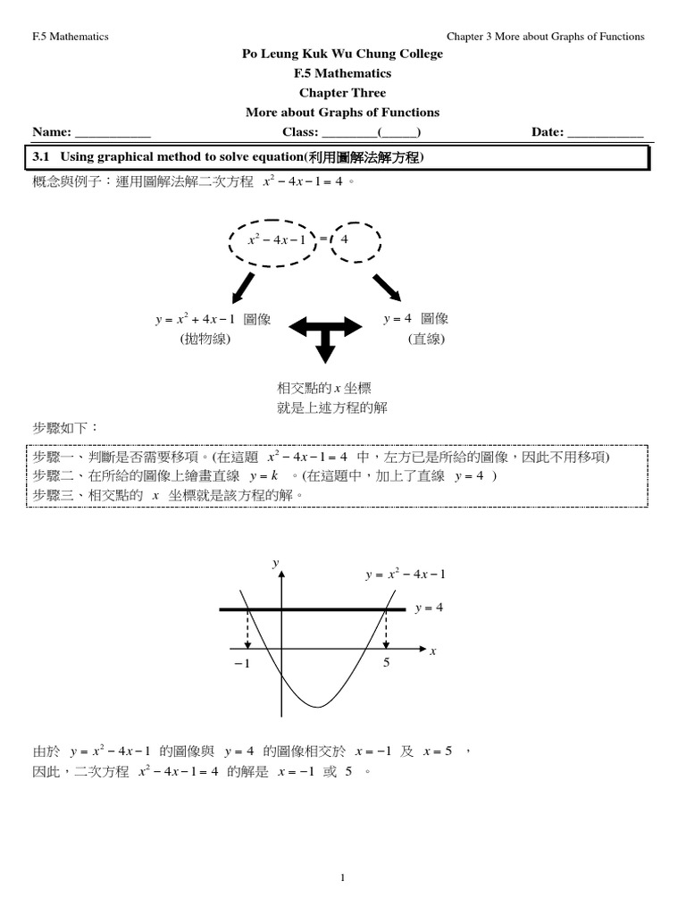FORM 5 - CH03 - More About Graphs of Functions | PDF | Cartesian ...