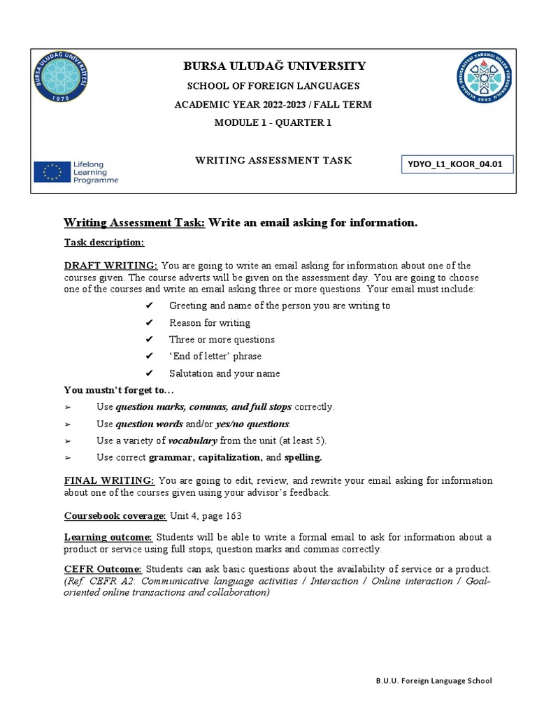 Writing Assessment Task Description | PDF