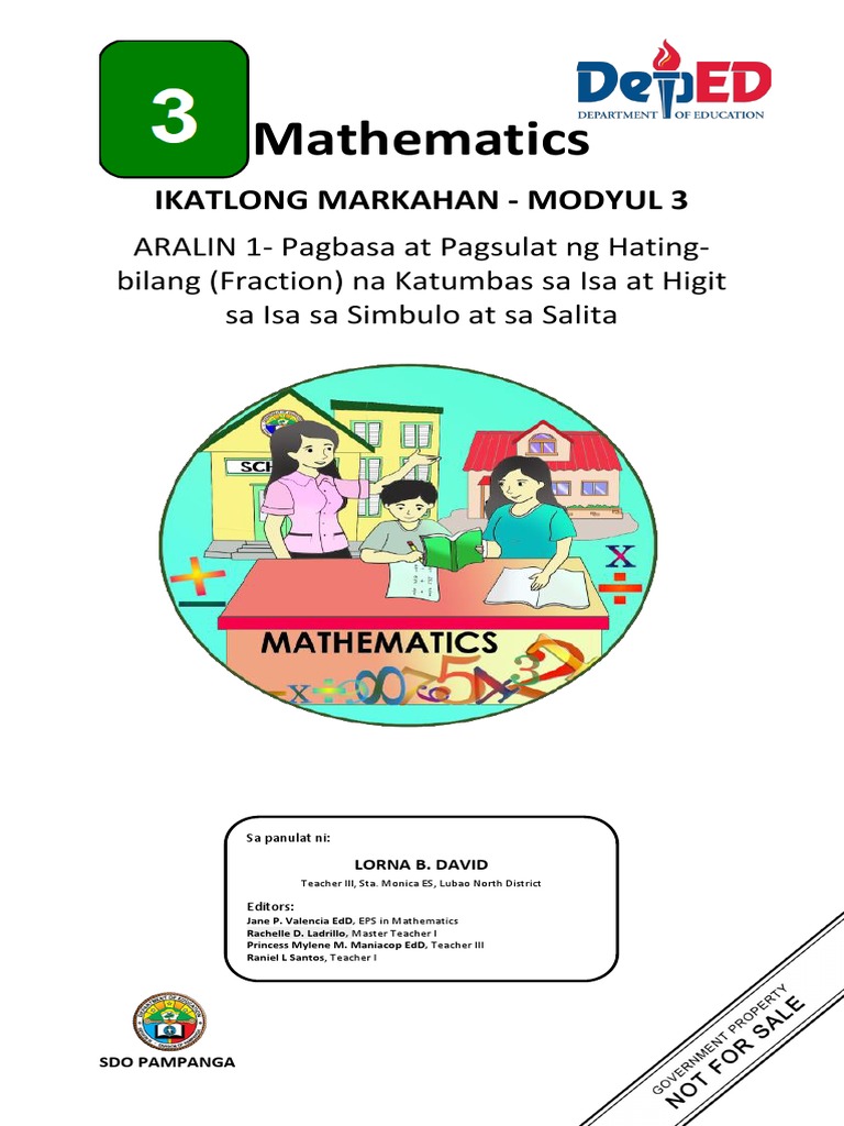 Math 3 q3 Week 3 18p Module 3 Tagalog 1 | PDF