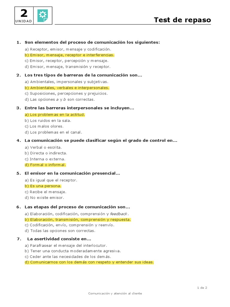 Test Tema 2 | PDF | Comunicación | Ciencia cognitiva
