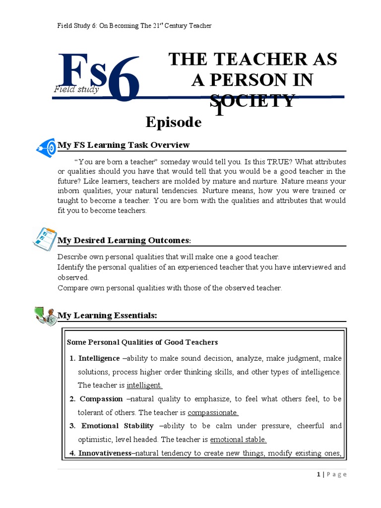 Field Study | PDF | Curriculum | Teaching Method