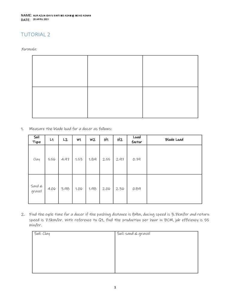 Tutorial 2 Dozer and MHD | PDF | Sedimentology | Soil Science