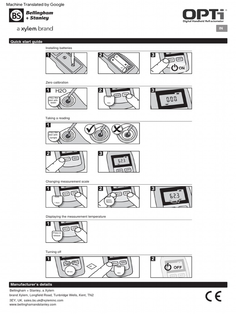 (IND) BSL-User-Guide-38-420-OPTi-Refractometer-en-GB | PDF | Calibration | Fructose