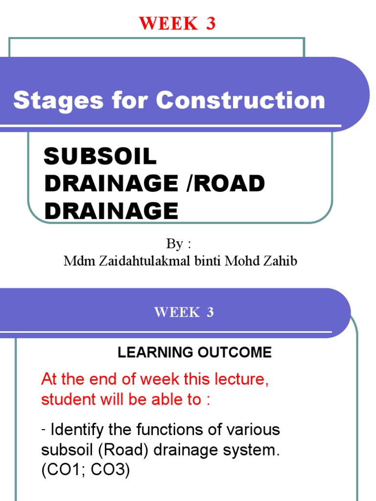 3b Subsoil Drainage Pdf Drainage Road