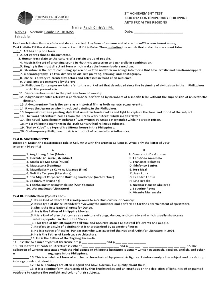 Achievement Test | PDF