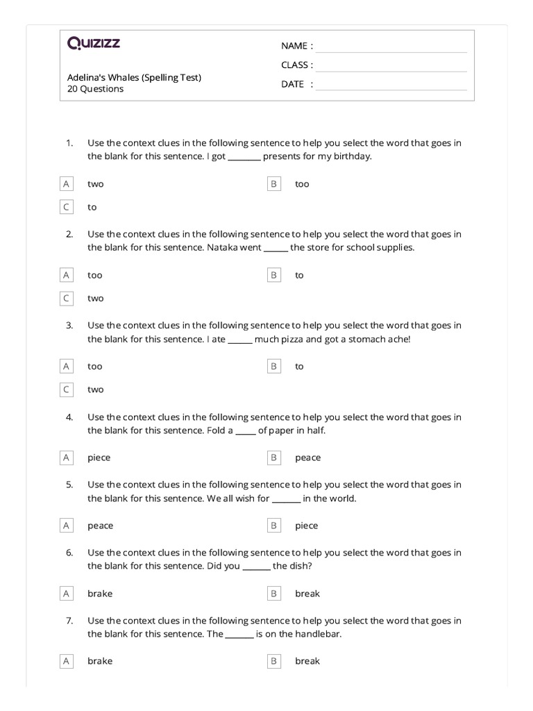Spelling Test for Students | PDF
