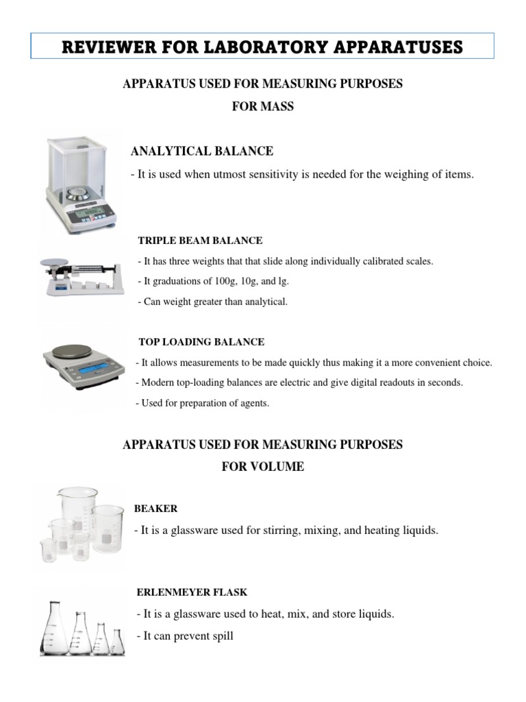 Lab Equipments Reviewer | PDF | Filtration | Ph