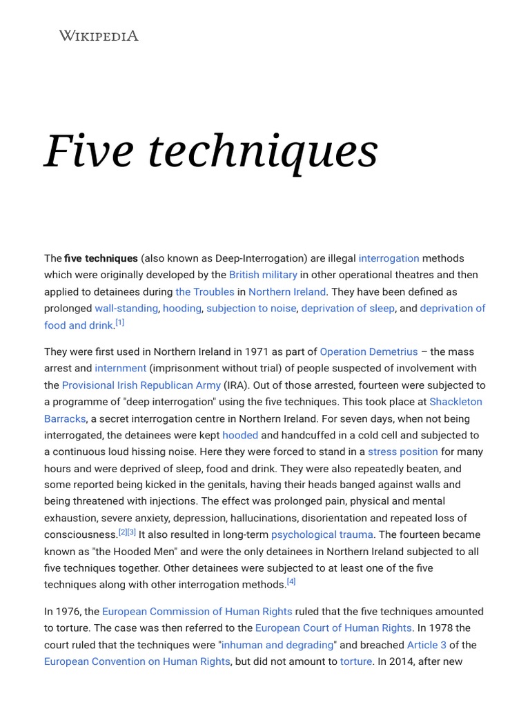 Five Techniques - Wikipedia | PDF