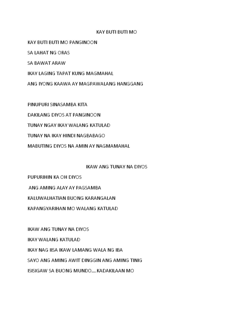 Kay Buti Buti Mo | PDF