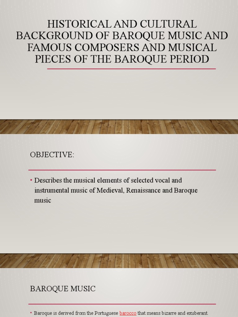 Lesson 3-Historical and Cultural Background of Baroque Music and | PDF ...
