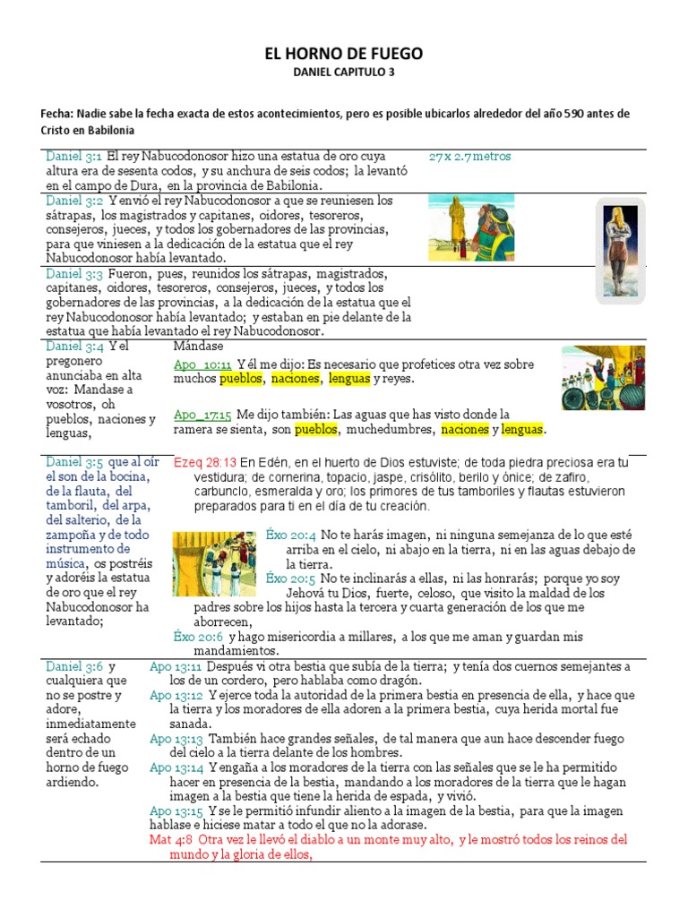 El Horno de Fuego | PDF | Nabucodonosor Ii | Creencia religiosa y doctrina
