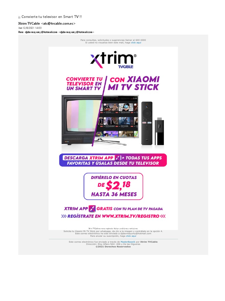 Xiaomi MI TV Stick - Xtrim TVCABLE | PDF