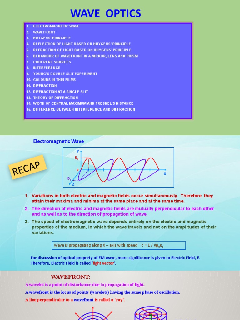 Wave Optics CH10 | PDF | Diffraction | Waves