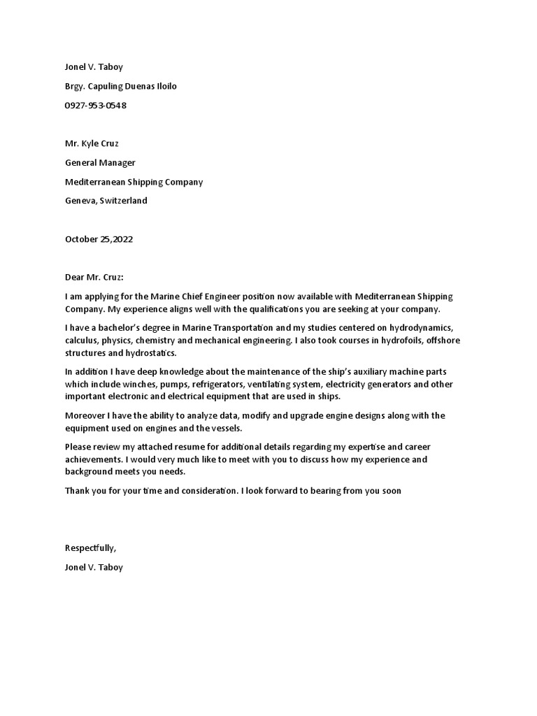 Application Letter | PDF