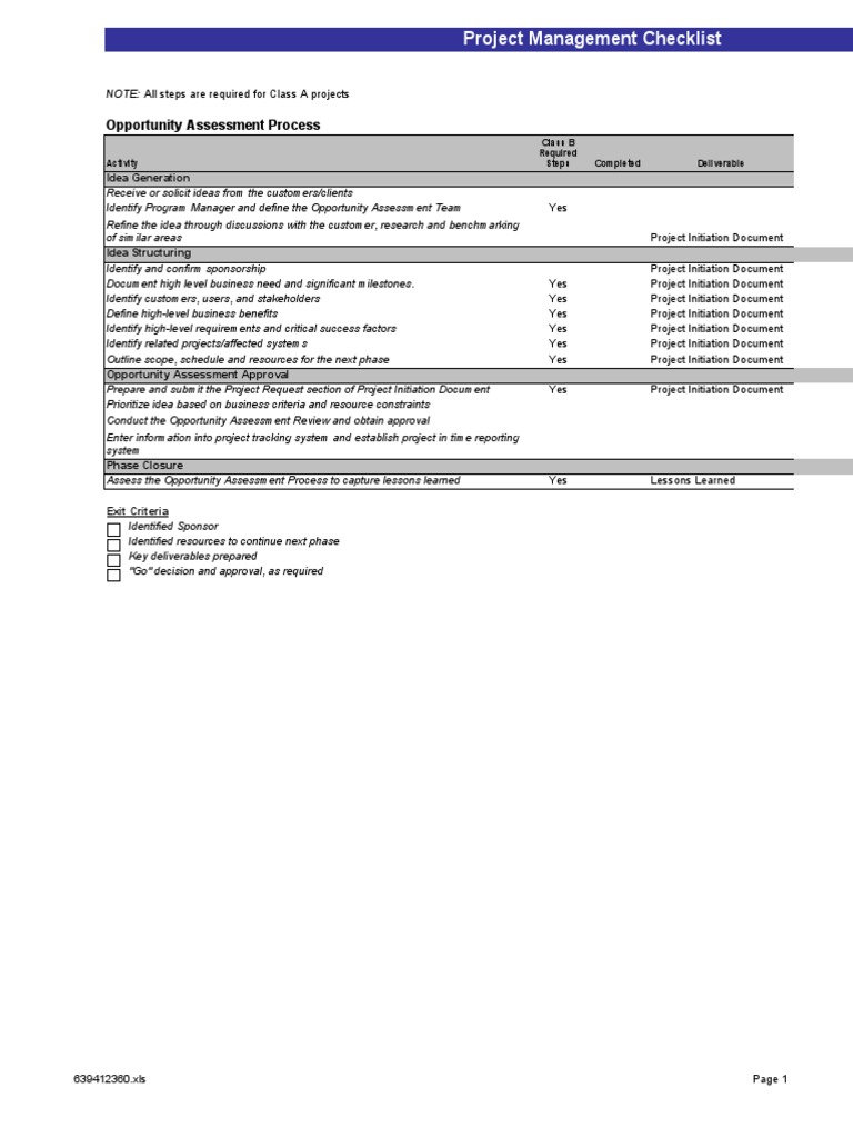 Project Management Checklist Template | PDF | Project Management | Business