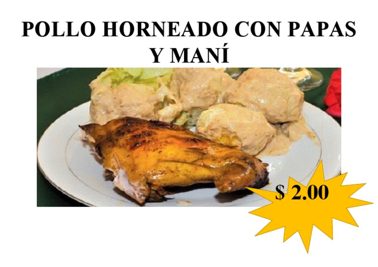 Pollo Horneado Con Papas y Maní | PDF