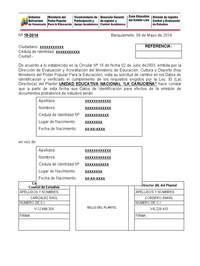 Formato Modificación de Datos | PDF