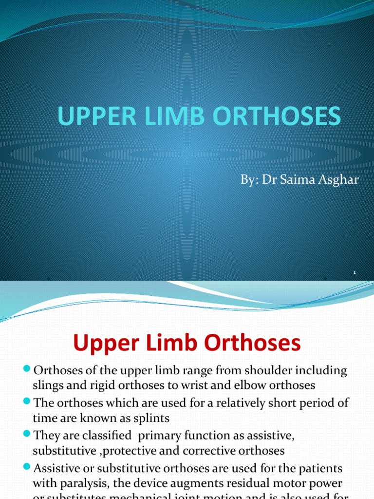 Upper Limb Orthoses | PDF | Anatomical Terms Of Motion | Hand