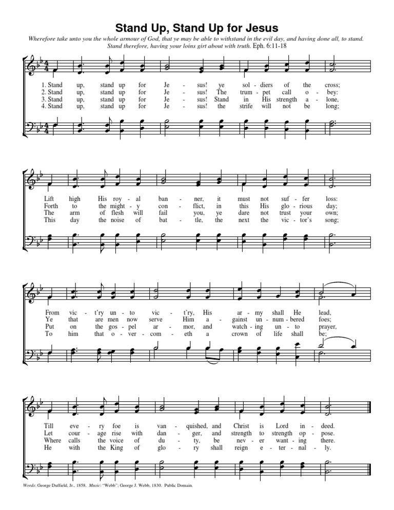 Stand Up Stand Up For Jesus | PDF | Language Arts & Discipline ...