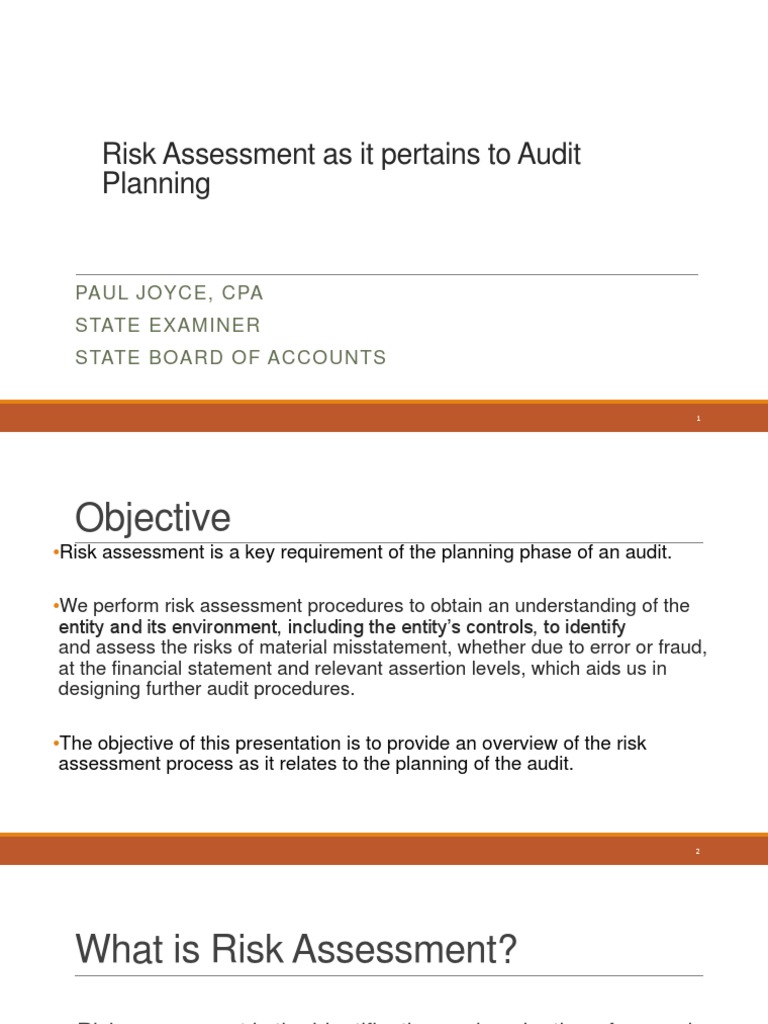 Risk Assessment and Audit Planning - Joyce | PDF | Financial Audit | Audit