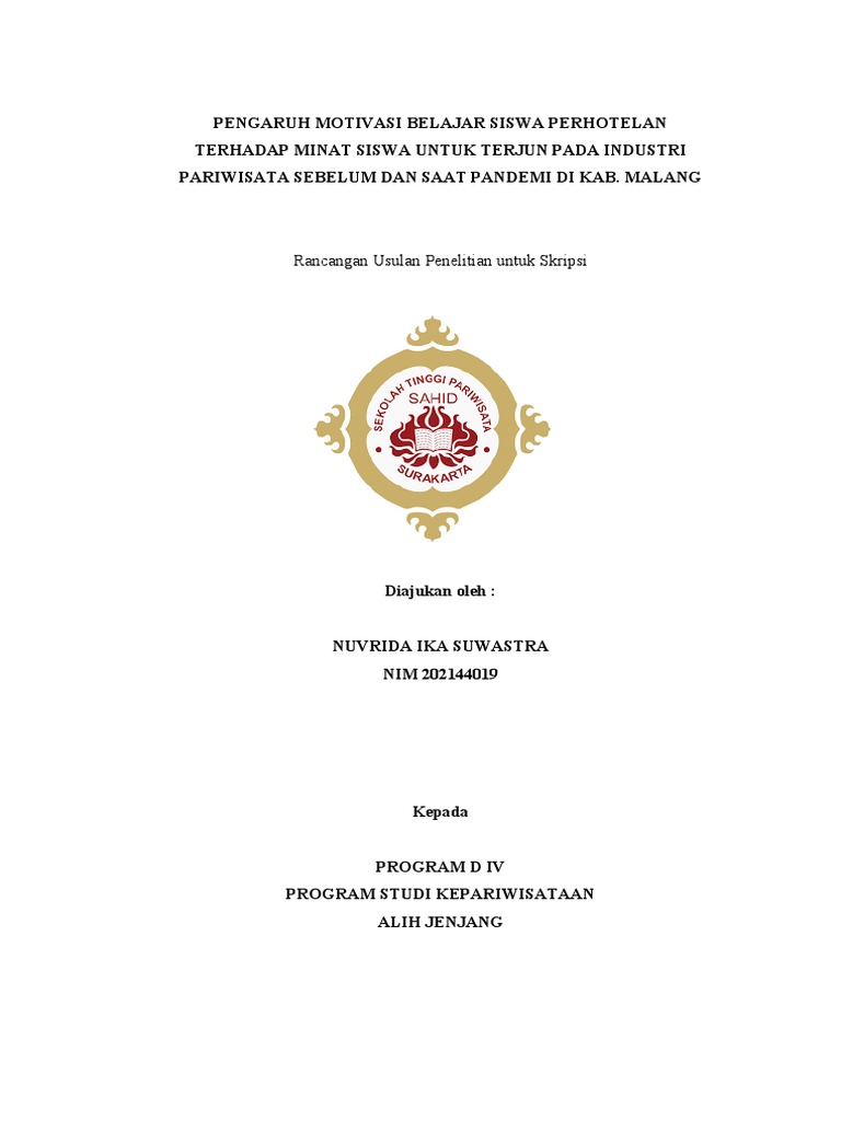 RANCANGAN USULAN PENELITIAN SKRIPSI Revisi | PDF