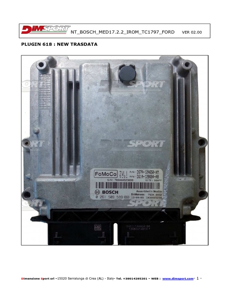 NT Bosch Med17.2.2 Irom TC1797 Ford 1033 | PDF