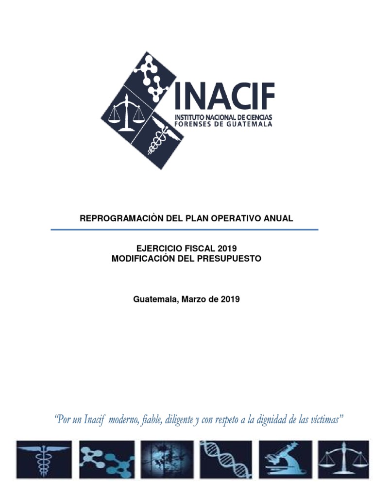 Plan Operativo Anual INACIF 2019 | PDF | Presupuesto | Ciencia forense