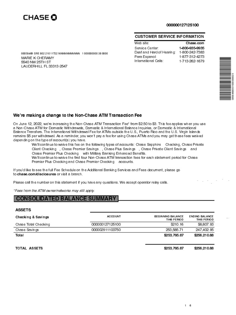 JPMorgan Chase Bank statement summary | PDF | Transaction Account | Financial Technology