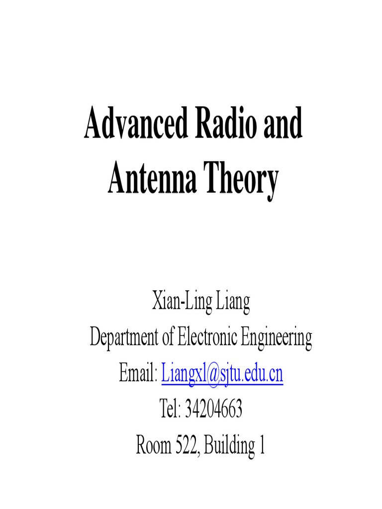 Advanced Radio and Antenna Theory | PDF | Antenna (Radio) | Radio Frequency Identification
