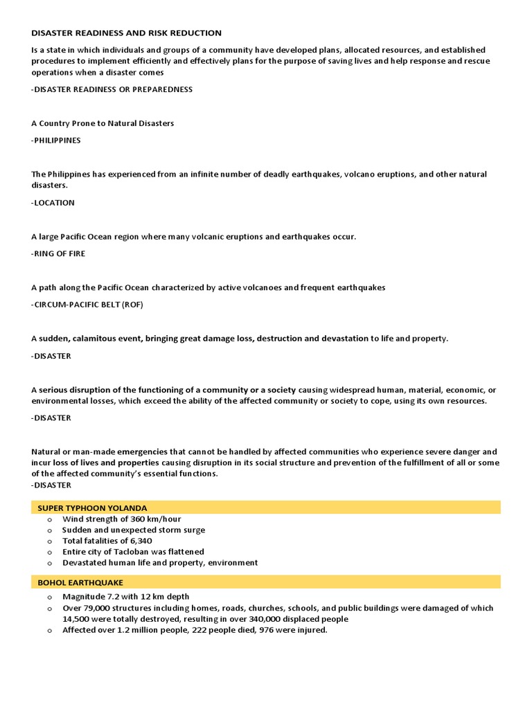 Disaster Readiness and Risk Reduction | PDF | Hazards | Natural Disasters